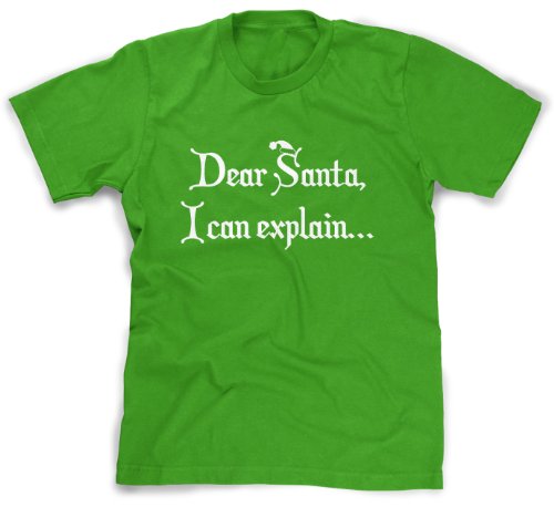 Dear Santa I Can Explain T Shirt Funny Christmas Holiday Stocking Stuffer Xmas (Green) - M