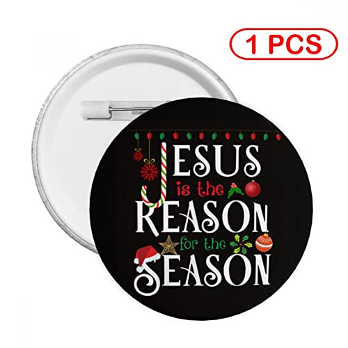 Christian Jesus is The Reason for The Season Pins Funny Christmas Stocking Stuffer Gifts Button Pins Buttons Badges Pins