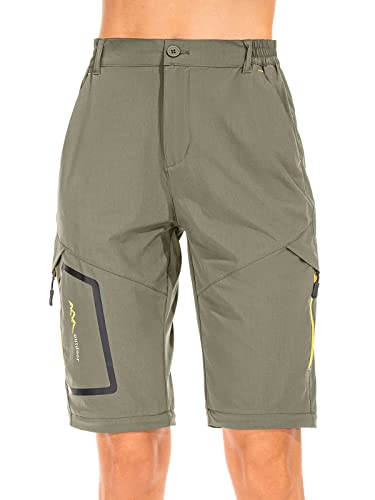 Women's Hiking Pants Zip-Off Convertible Quick Dry Lightweight Outdoor Fishing Pants with Zipper Pocketss #5818F-Light Green-8