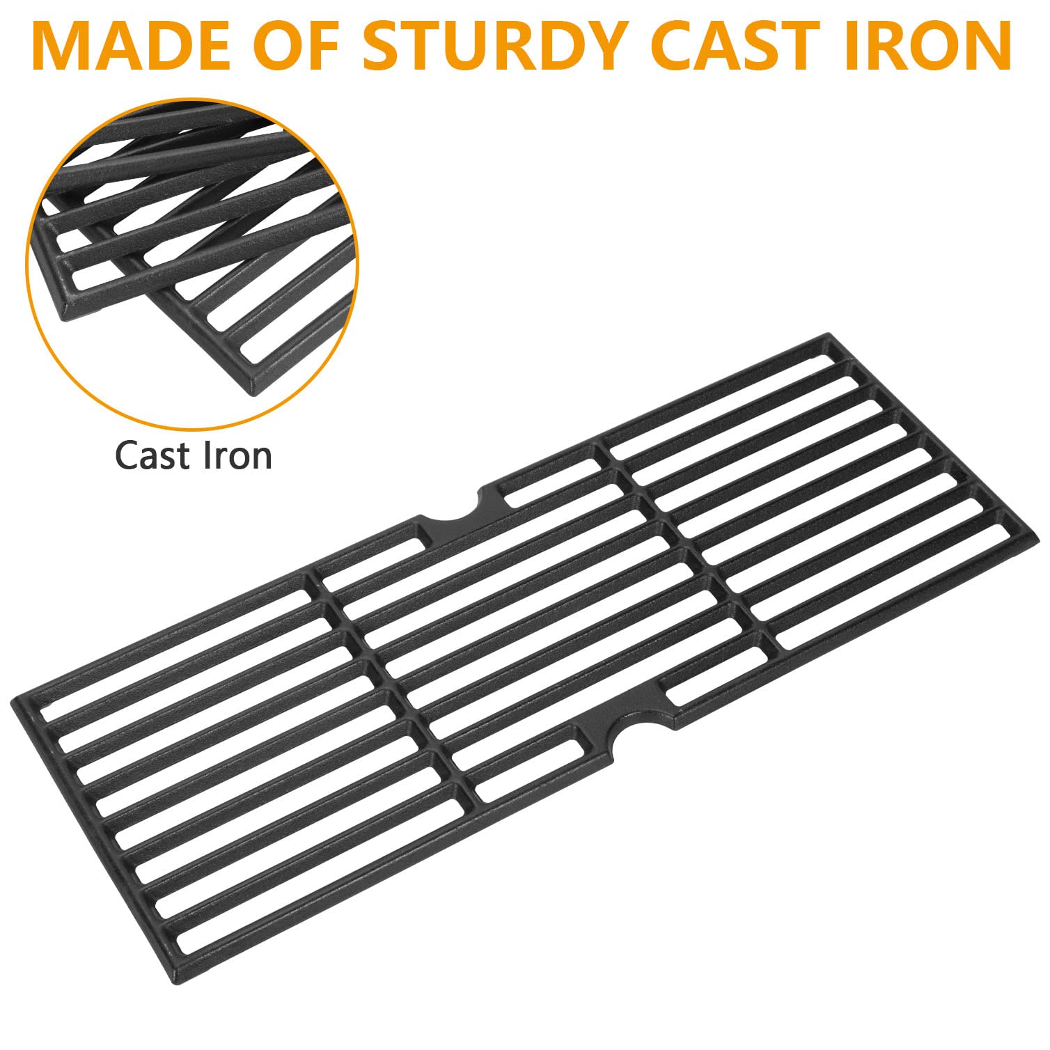BBQ-PLUS Gril Grates Replacement Parts for Charbroil Performance 4 Burner 463335517 463376017 463347418 463347519 463377319 463342118 463347518 463332718 G470-0003-W1,Cast Iron Cooking Grids,3 Pack