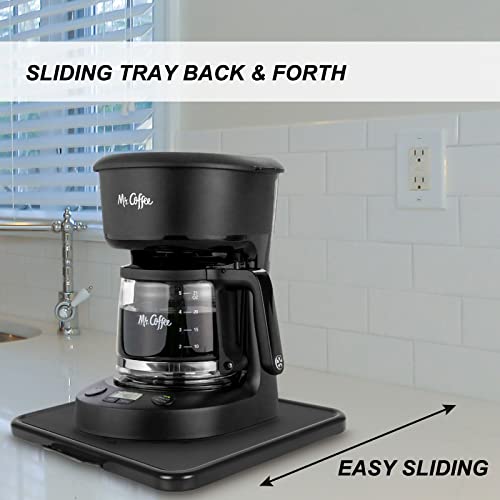 Kitchen Appliance Sliding Tray - Coffee Maker Sliding Caddy with Rolling Wheels Under Cabinet Countertop Storage Organizer Moving Slider Extra Wide for Kitchenaid Stand Mixer Air Fryer Toaster Blender