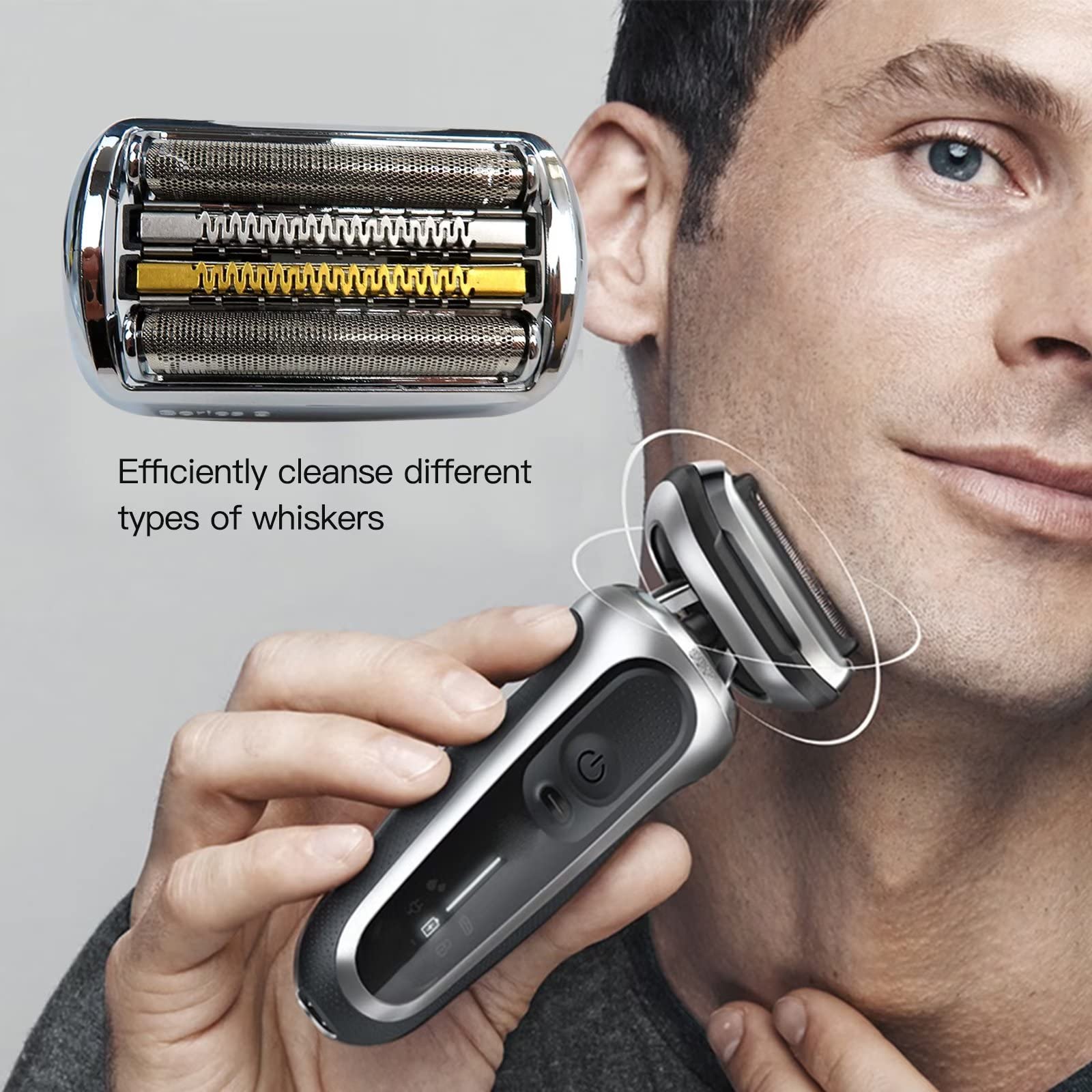 2023 Version Series 9 92S 94M Replacement Electric Shaver Replacement Head for Br aun All 2023 Version Series 9 Electric Razors 9290cc, 9291cc, 9370cc, 9293s, 9385cc, 9390cc, 9330s, 9296cc Silver