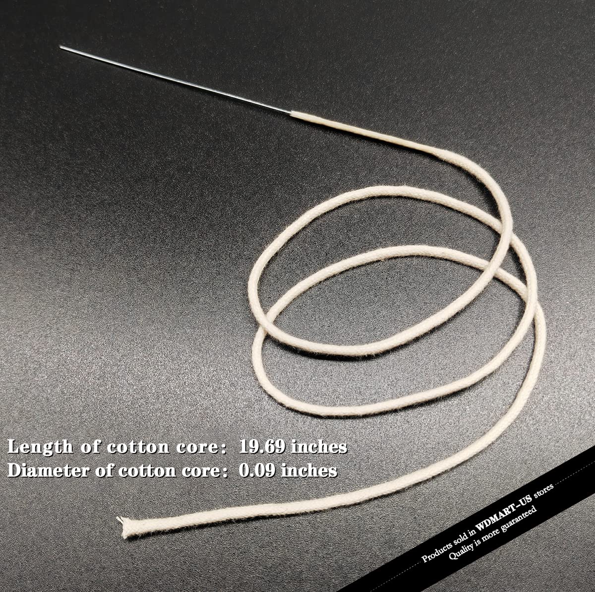 WDMART-US Kerosene Lighter consumables · Cotton core with Metal Guide Needle · Cotton core for Exchange · Suitable for Most Brands of Kerosene Lighter (Length: 19.69in-Diameter: 0.09in)