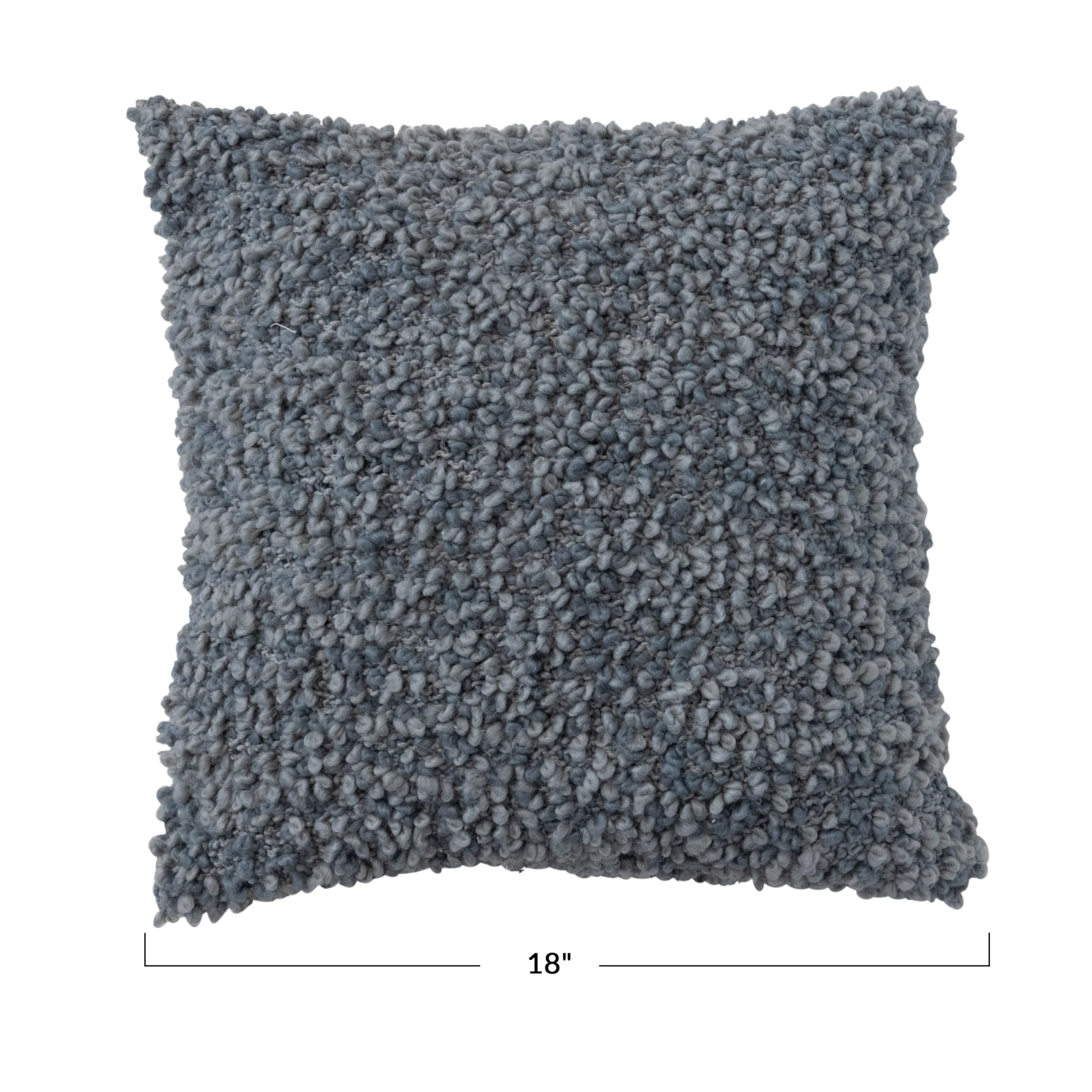 Bloomingville Handwoven Cotton Boucle Throw Pillow Cover, Grey