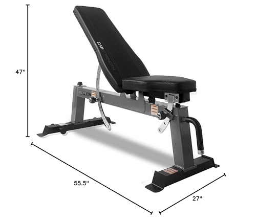 CAP Barbell Deluxe Utility Weight Bench, Gray (FM-CS804DX-GY)