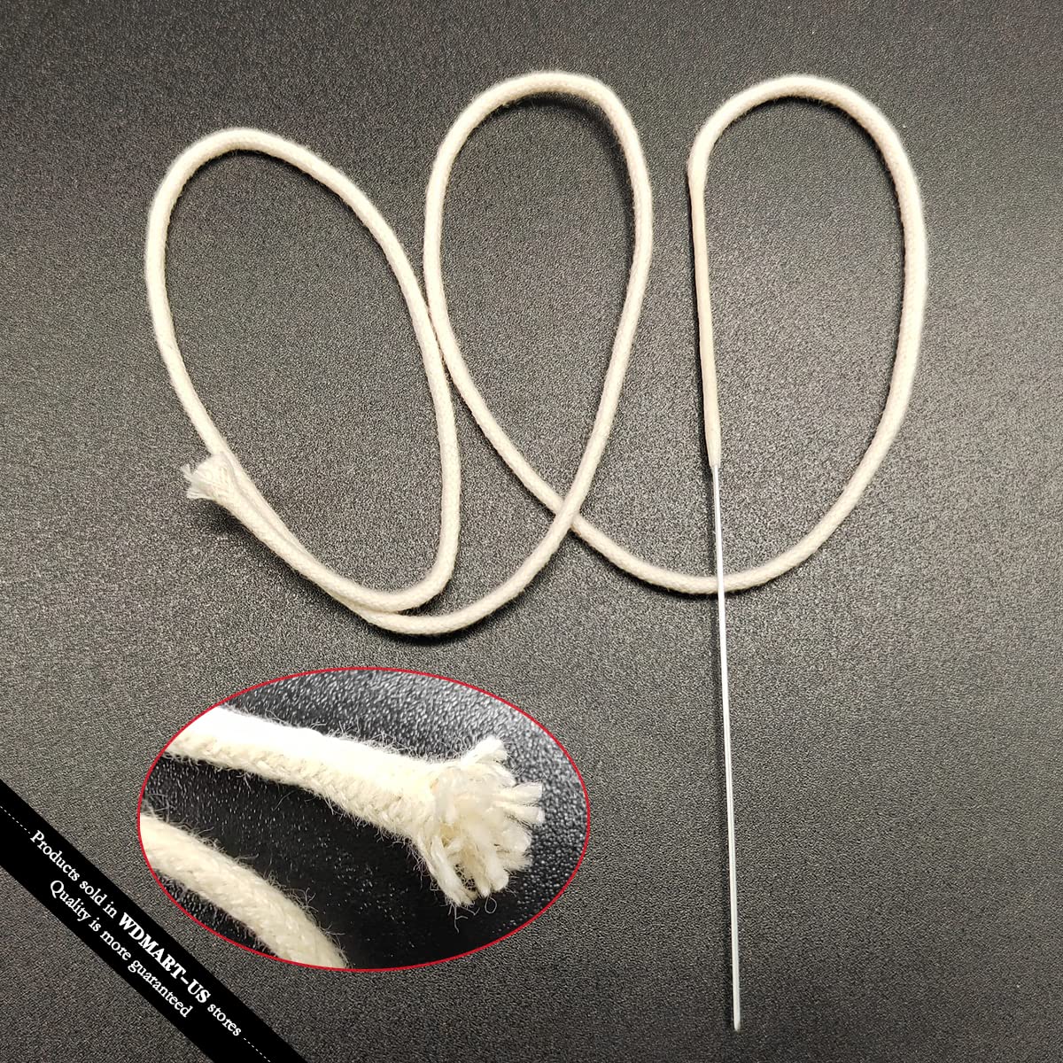 WDMART-US Kerosene Lighter consumables · Cotton core with Metal Guide Needle · Cotton core for Exchange · Suitable for Most Brands of Kerosene Lighter (Length: 19.69in-Diameter: 0.09in)