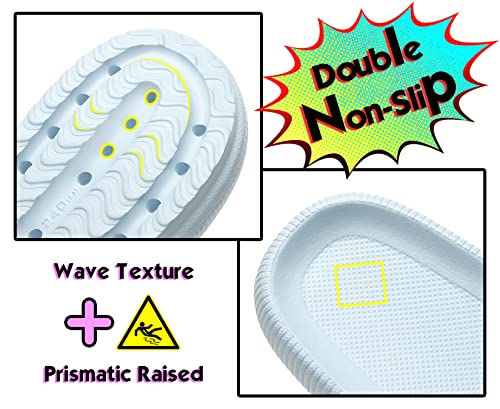 House Slippers For Women & Men - Cloud Slippers Non Slip Pillow Shower Slides Open Toe Comfy Quick Drying Bathroom Sandals For Spa Pool Gym Beach Indoor and Outdoor Sky Blue 4041