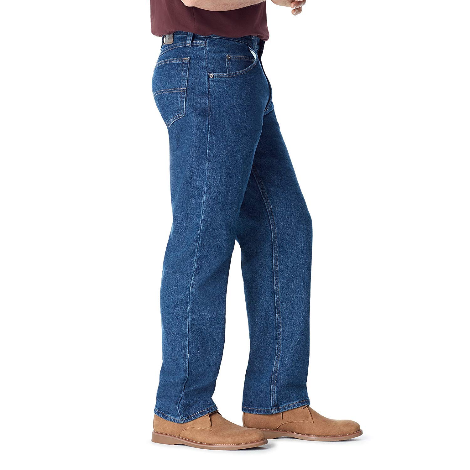 Wrangler Authentics Men's Big & Tall Classic 5-Pocket Relaxed Fit Cotton Jean, Dark Stonewash, 48W x 30L