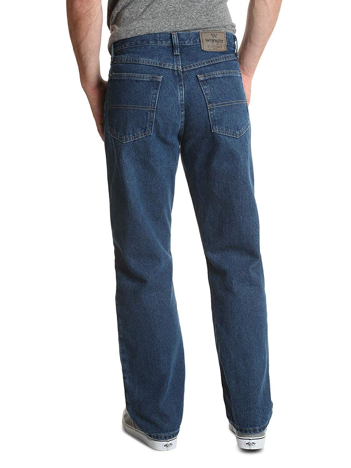 Wrangler Authentics Men's Big & Tall Classic 5-Pocket Relaxed Fit Cotton Jean, Dark Stonewash, 48W x 30L