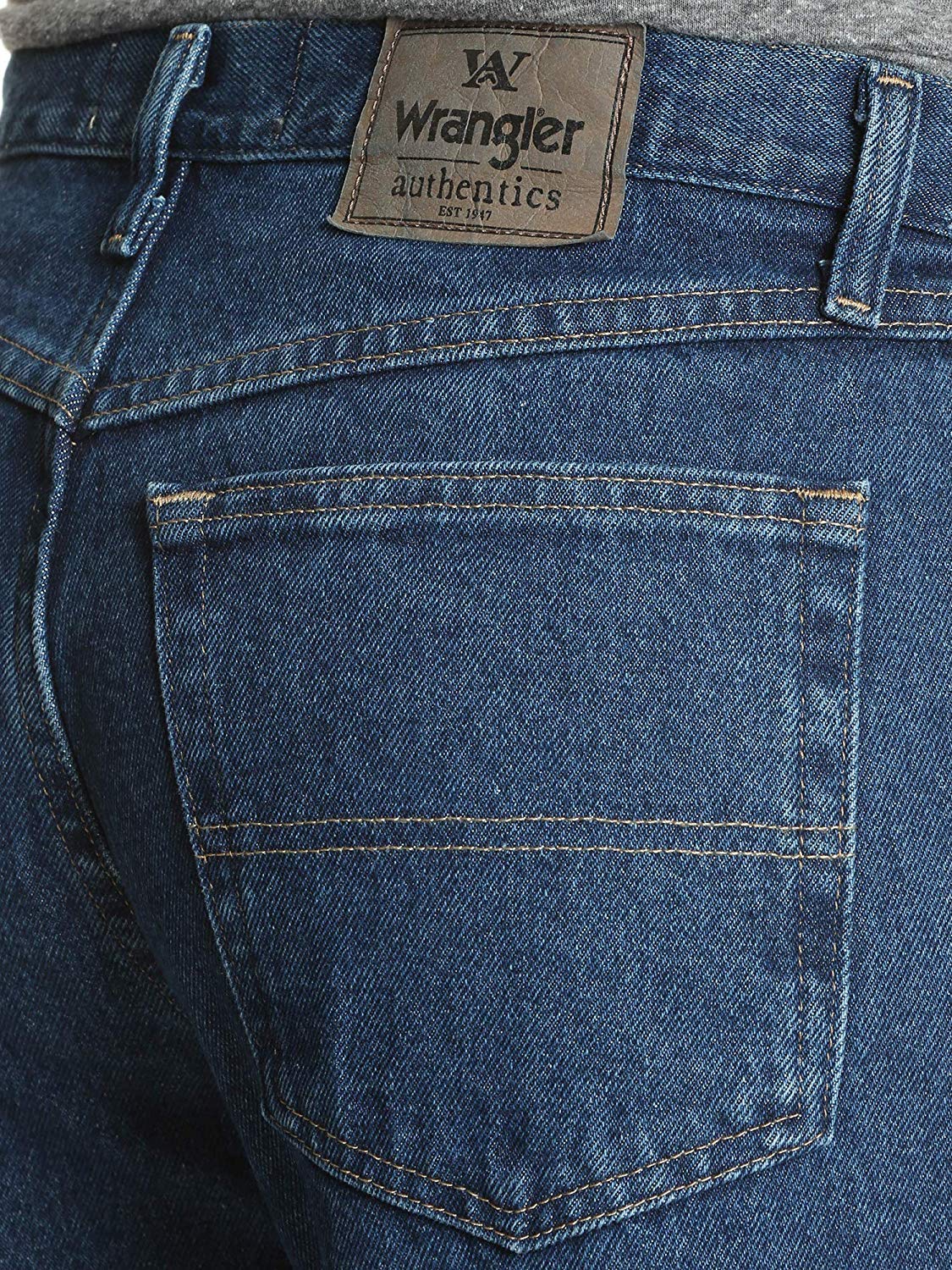 Wrangler Authentics Men's Big & Tall Classic 5-Pocket Relaxed Fit Cotton Jean, Dark Stonewash, 48W x 30L
