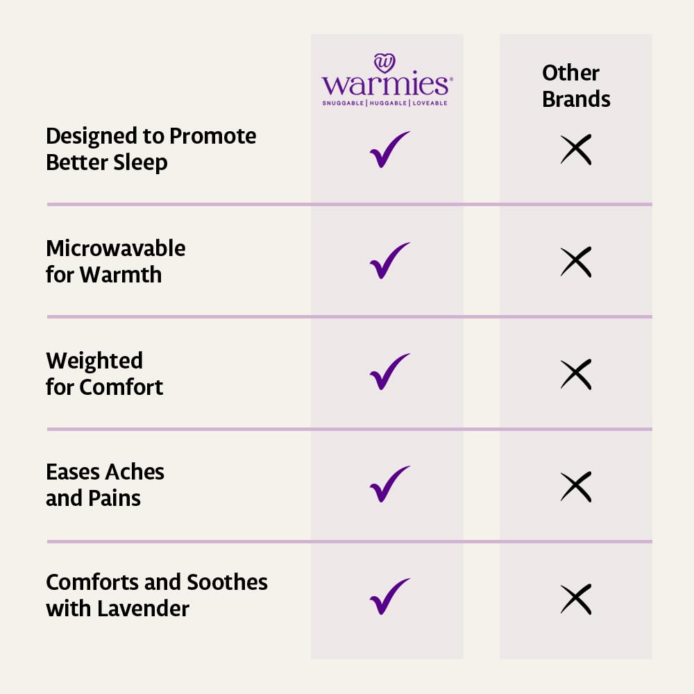 warmies Microwavable Neck & Shoulder Wrap - Heating & Cooling Plush Pad for Calming Relaxation - Weighted & Heated Neck Warmer with Scented Lavender - Microwave Heat Pad for Aches & Pain - Purple