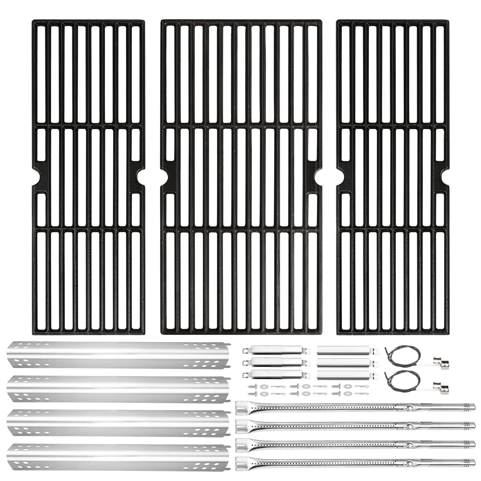 Hisencn Grill Replacement Parts for Charbroil Performance 475 4 Burner 463347017 463377319 463376017 463335517 463275517 463376419, G470-5200-W1 Burner, G470-0004-W1A Heat Plates and Cooking Grates