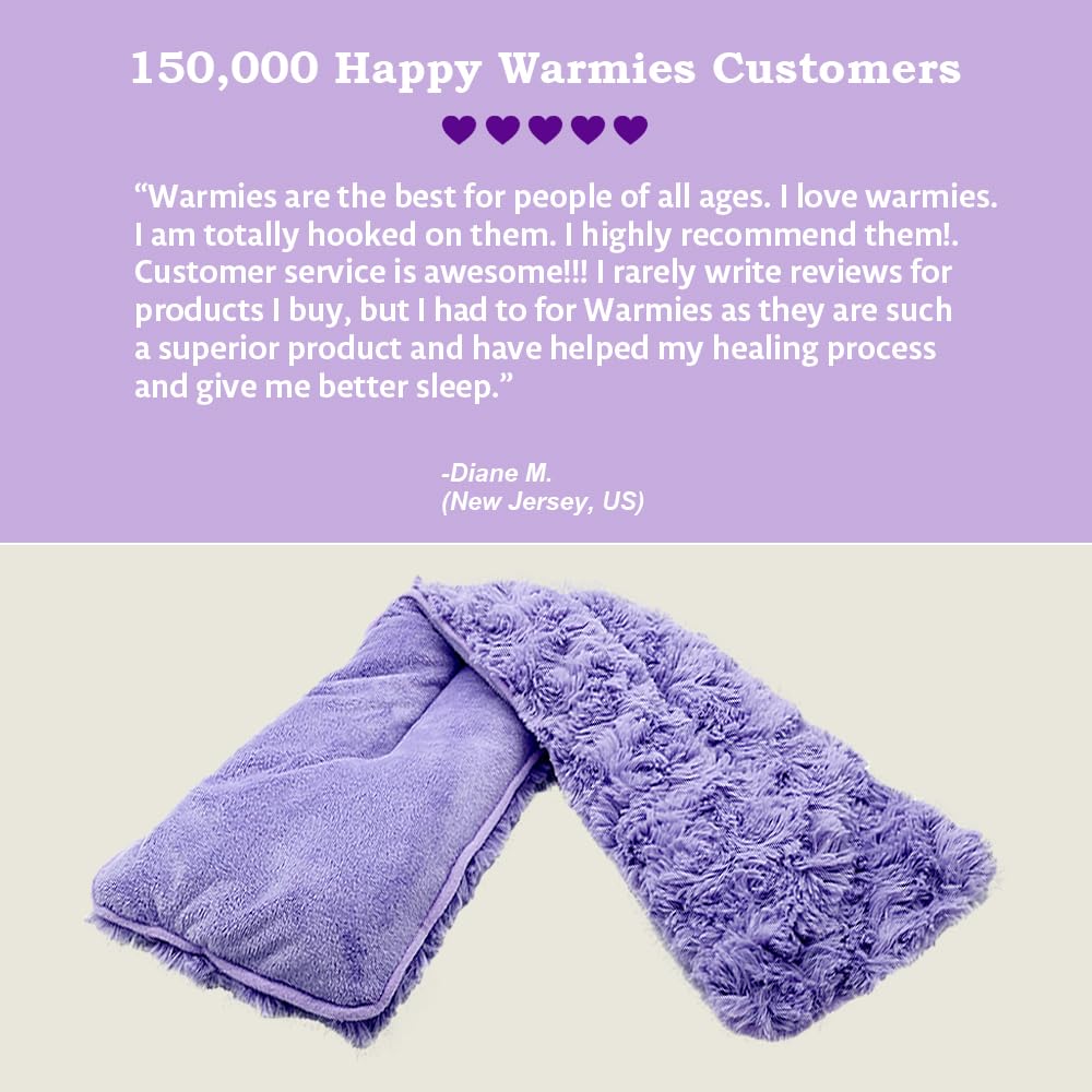 warmies Microwavable Neck & Shoulder Wrap - Heating & Cooling Plush Pad for Calming Relaxation - Weighted & Heated Neck Warmer with Scented Lavender - Microwave Heat Pad for Aches & Pain - Purple