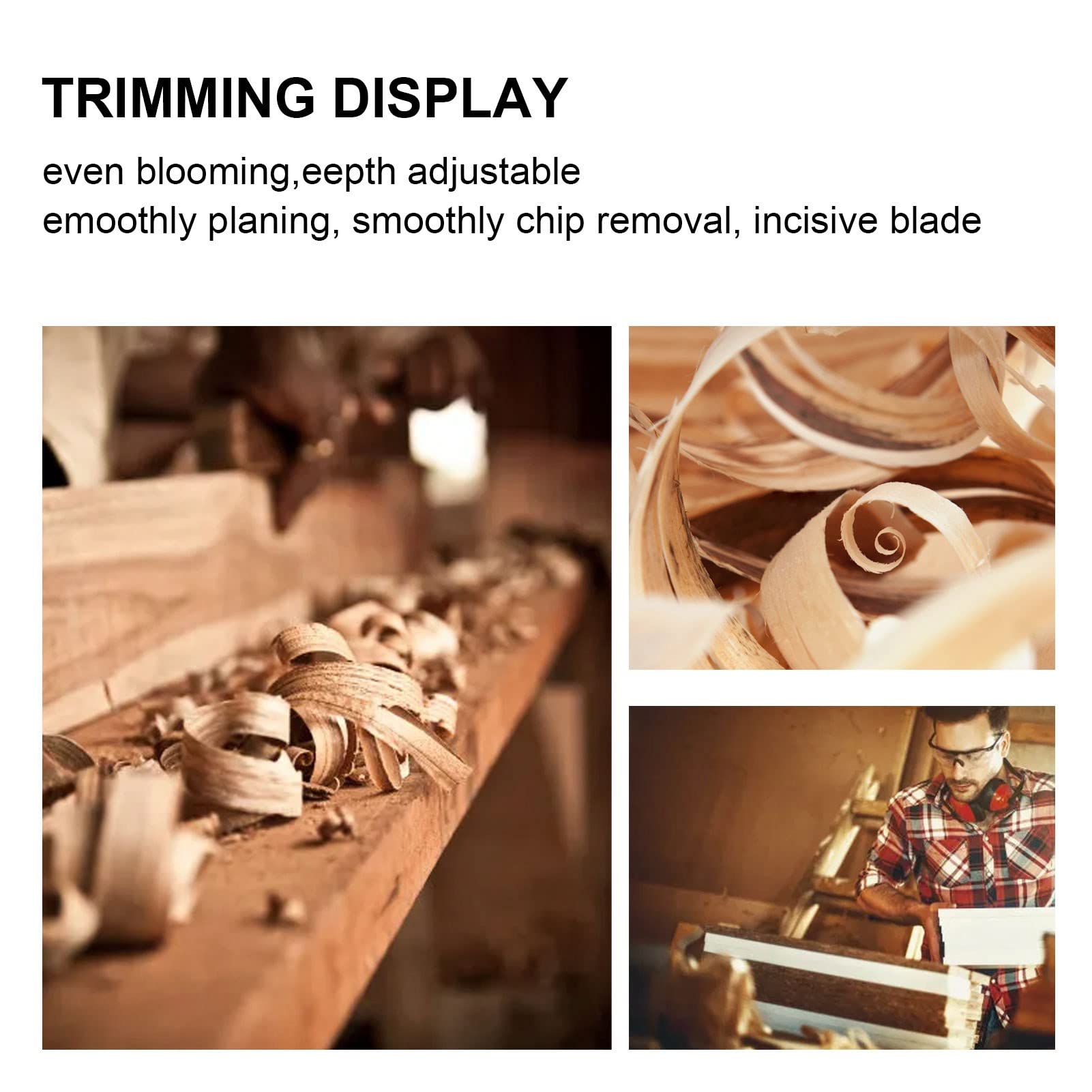 Hand Planer For Woodworking Hand Plane Wen Planer Wood Planer Block Plane Router Plane, Cutting Depth Adjustable Mini Wood Planer for Trimming (M)