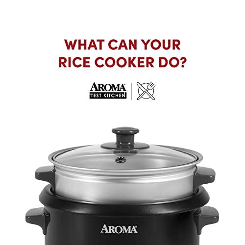Aroma Housewares ARC-363-1NGB 3 Uncooked/6 Cups Cooked Rice Cooker, Steamer, Multicooker, 2-6 cups, Black
