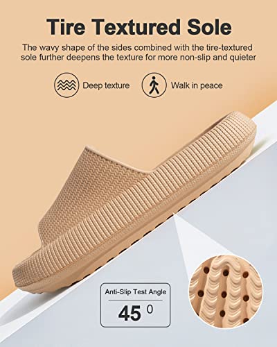 SUMMERJOY Cloud Slides for Women and Men, Soft Cloud Slippers, Massage Black Bubble Slides Easy Clean Thick Sole Non-slip Pillow Slippers, Shower, Swimming, Beach, Indoor and Outdoor Pillow Slides