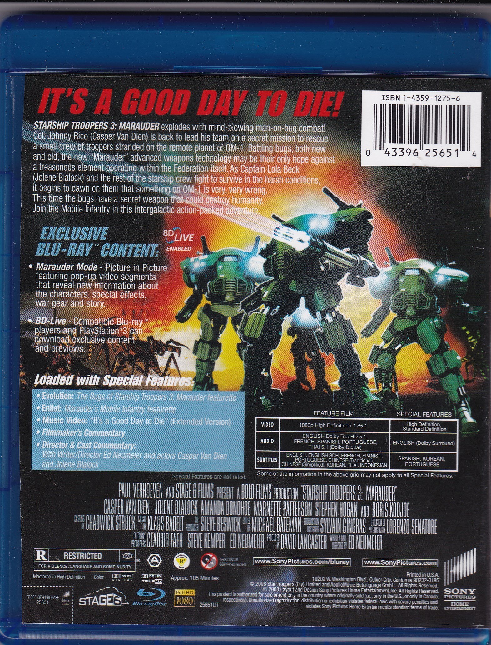 Starship Troopers 3: Marauder (+ BD Live) [Blu-ray]
