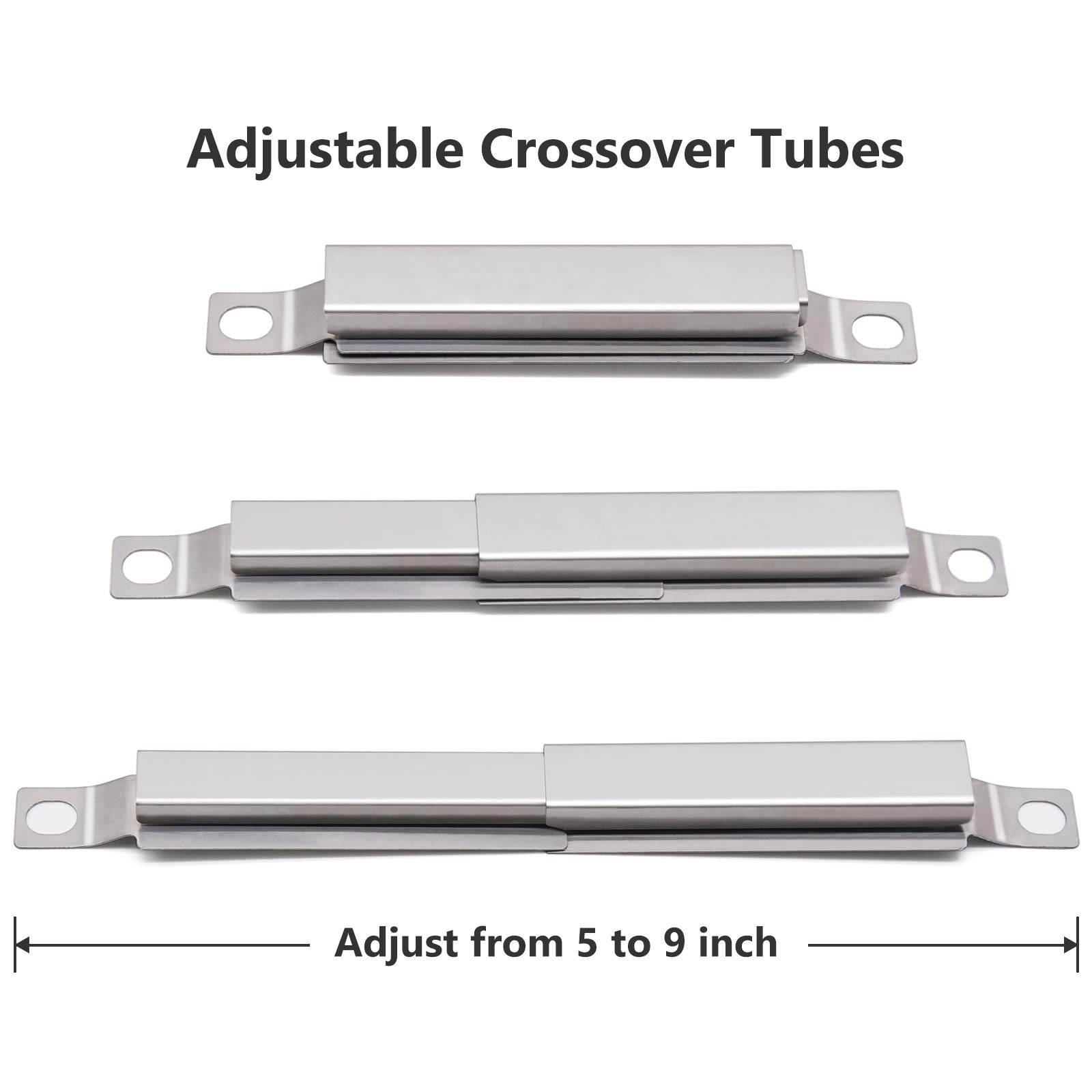 Criditpid Grill Replacement Parts for Charbroil Performance 2 Burner 463625217, 463625219, 463673519, 463673517, Grill Burner, Heat Tent Plate Shield, Carryover Tube.