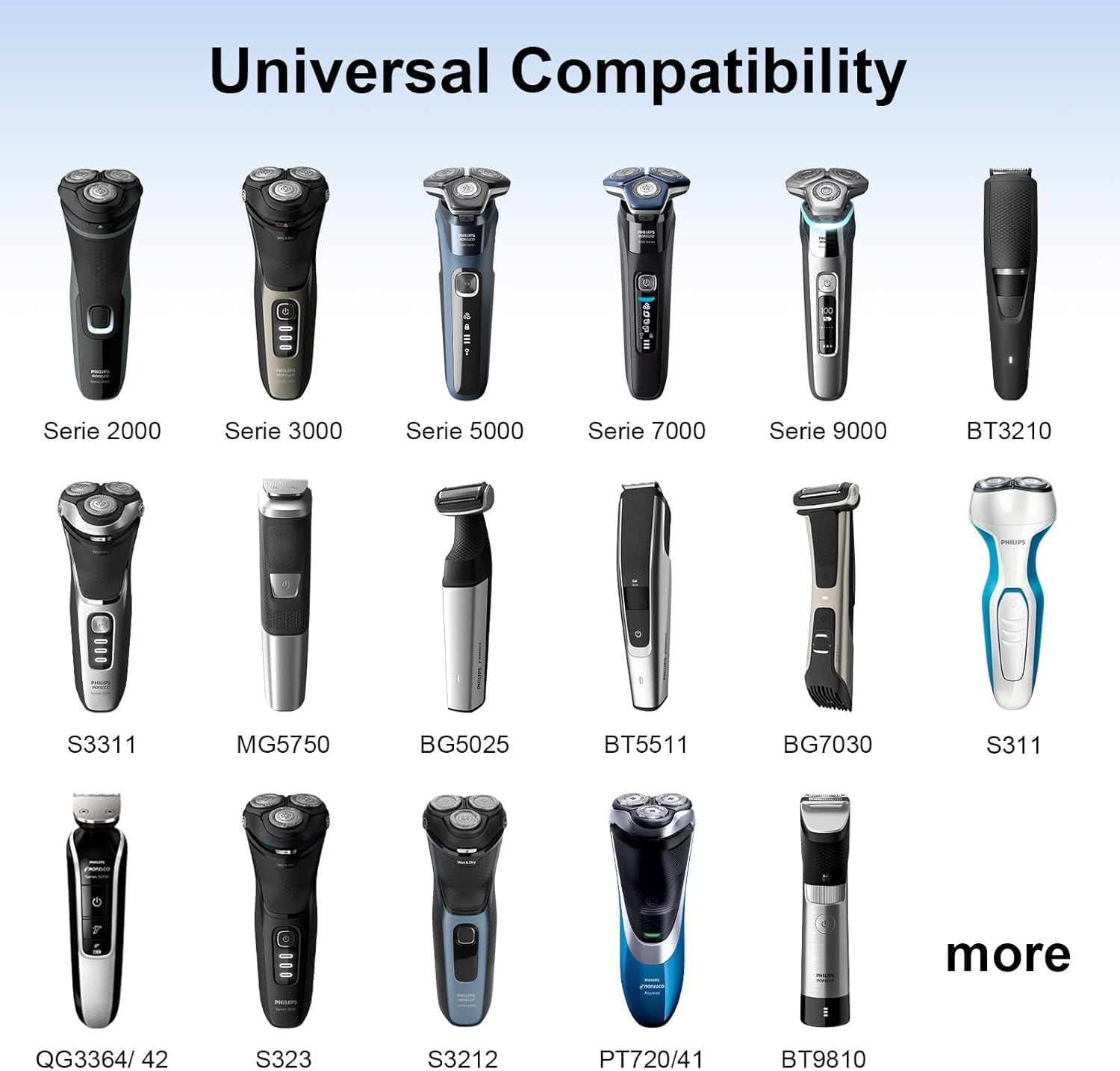 for Philips Norelco Power Charger HQ8505 Cable for Norelco Series 7000, 5000, 3000, 9000, 2000, MG7750, MG7790 Shaver, Beard Trimmer, 15V Electric Razor Charging Cable(Brush, LED Light)
