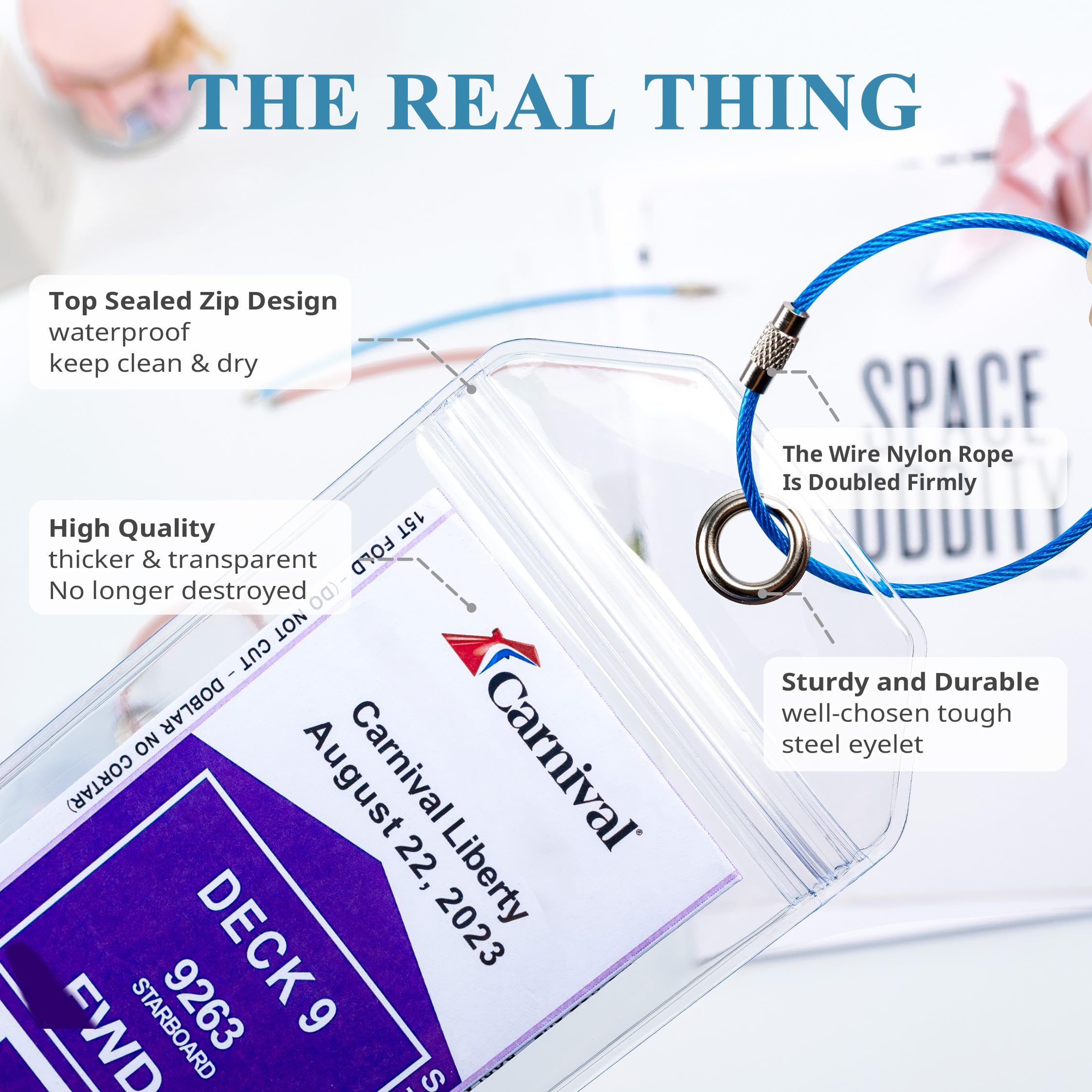 Cruise Ship Essentials for Carnival, Princess, NCL, MSC by JOLLYANTS, Cruise Luggage tag Holders Cruise Must Haves Waterproof & Reusable