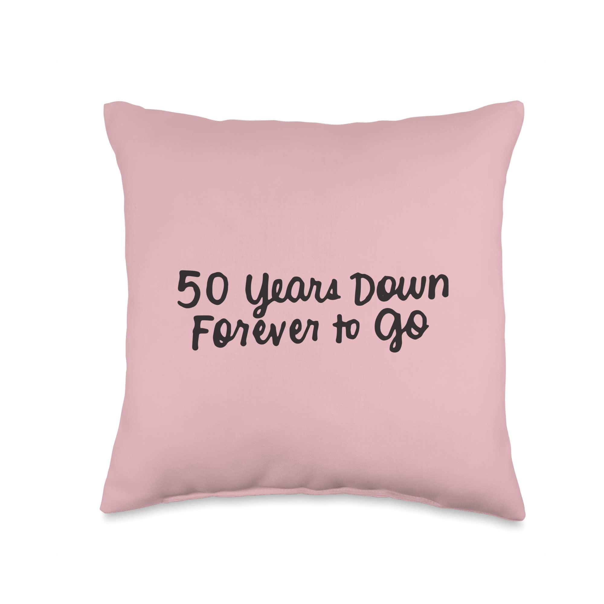Happy 50th Wedding Golden Anniversary Gifts Store 50 Years Forever to Go for 50th Golden Wedding Anniversary Throw Pillow, 16x16, Multicolor