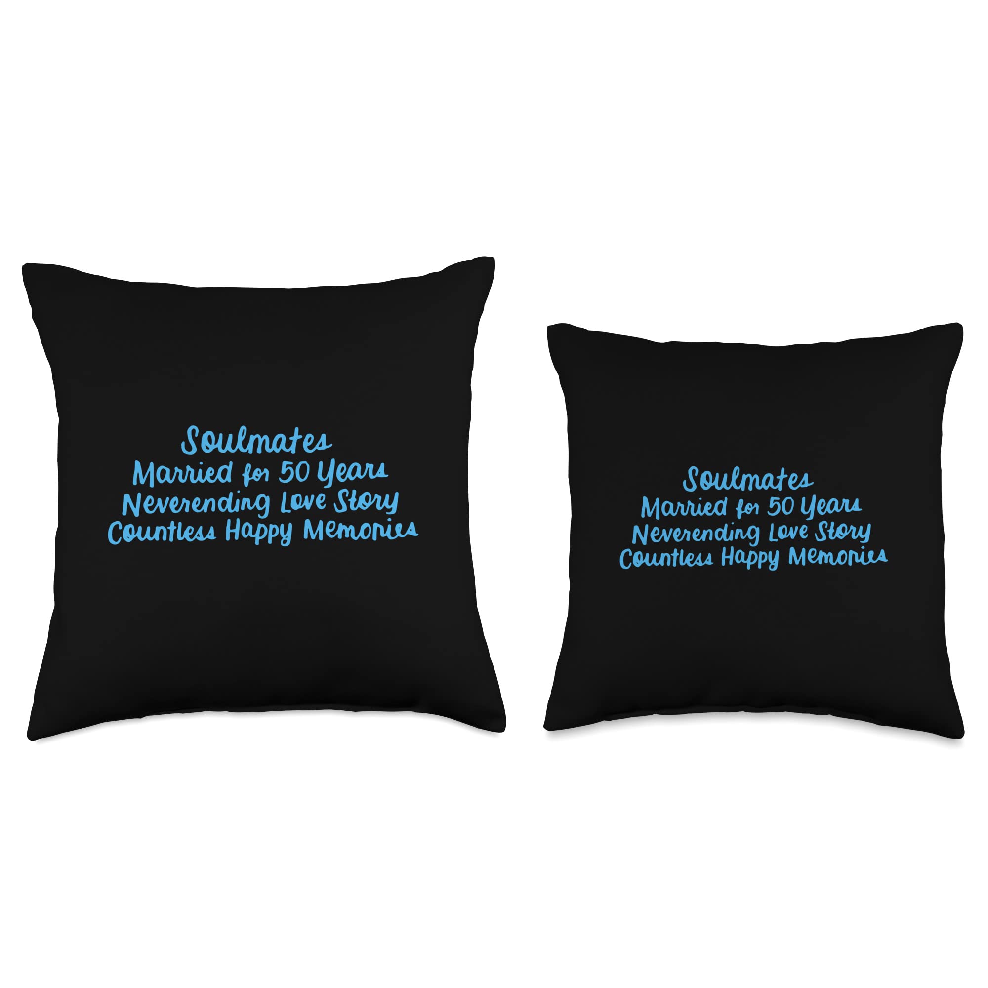 Happy 50th Wedding Golden Anniversary Gifts Store 50th Wedding Anniversary-50 Years of Marriage Throw Pillow, 16x16, Multicolor