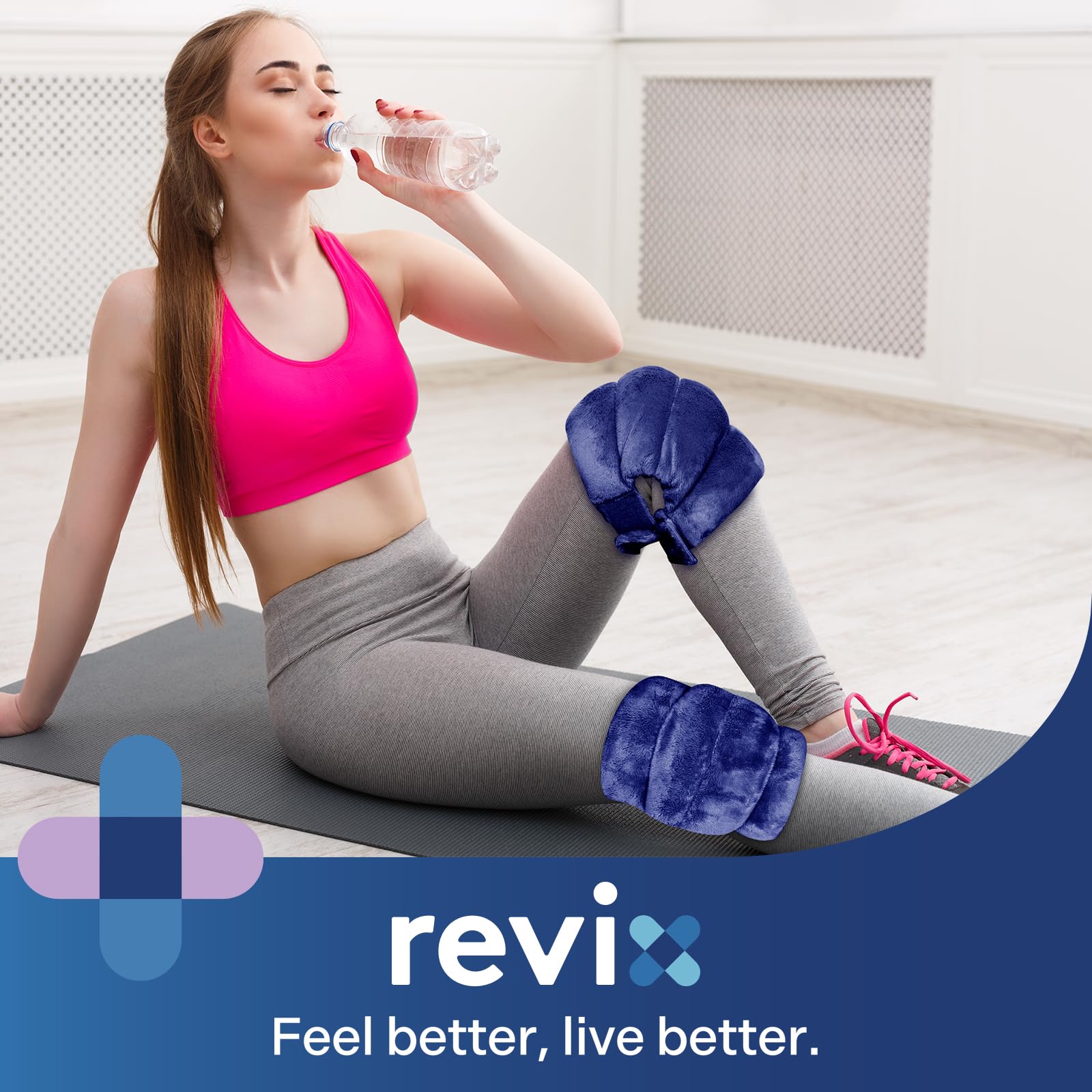 REVIX Microwavable Knee Heating Pad for Knee, Reusable Microwave Heating Pad for Knees, Elbow, Muscle and Joints, Natural Hot and Cold Pack Therapy