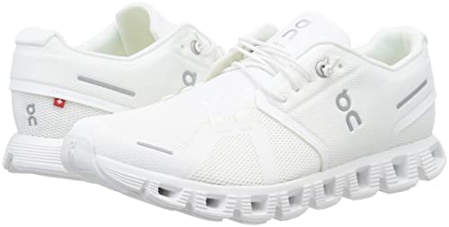 On Men's Cloud 5 Sneakers, All White, 9.5