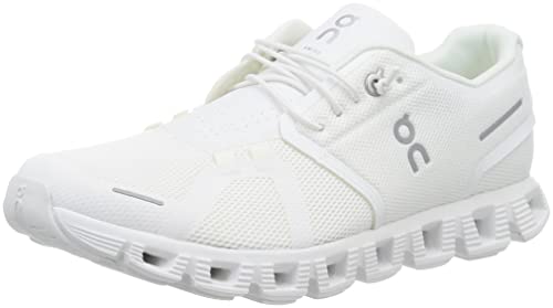 On Men's Cloud 5 Sneakers, All White, 9.5