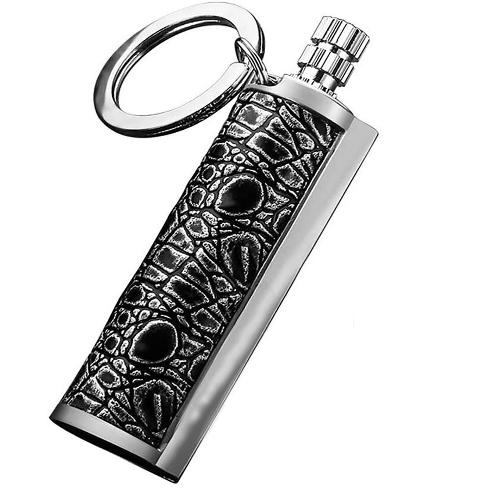 Dragon Honor Fire Starter Lighter Waterproof Flint Match Metal Keychain Camping Survival Kit,Forever Metal Match Lighter (Black)