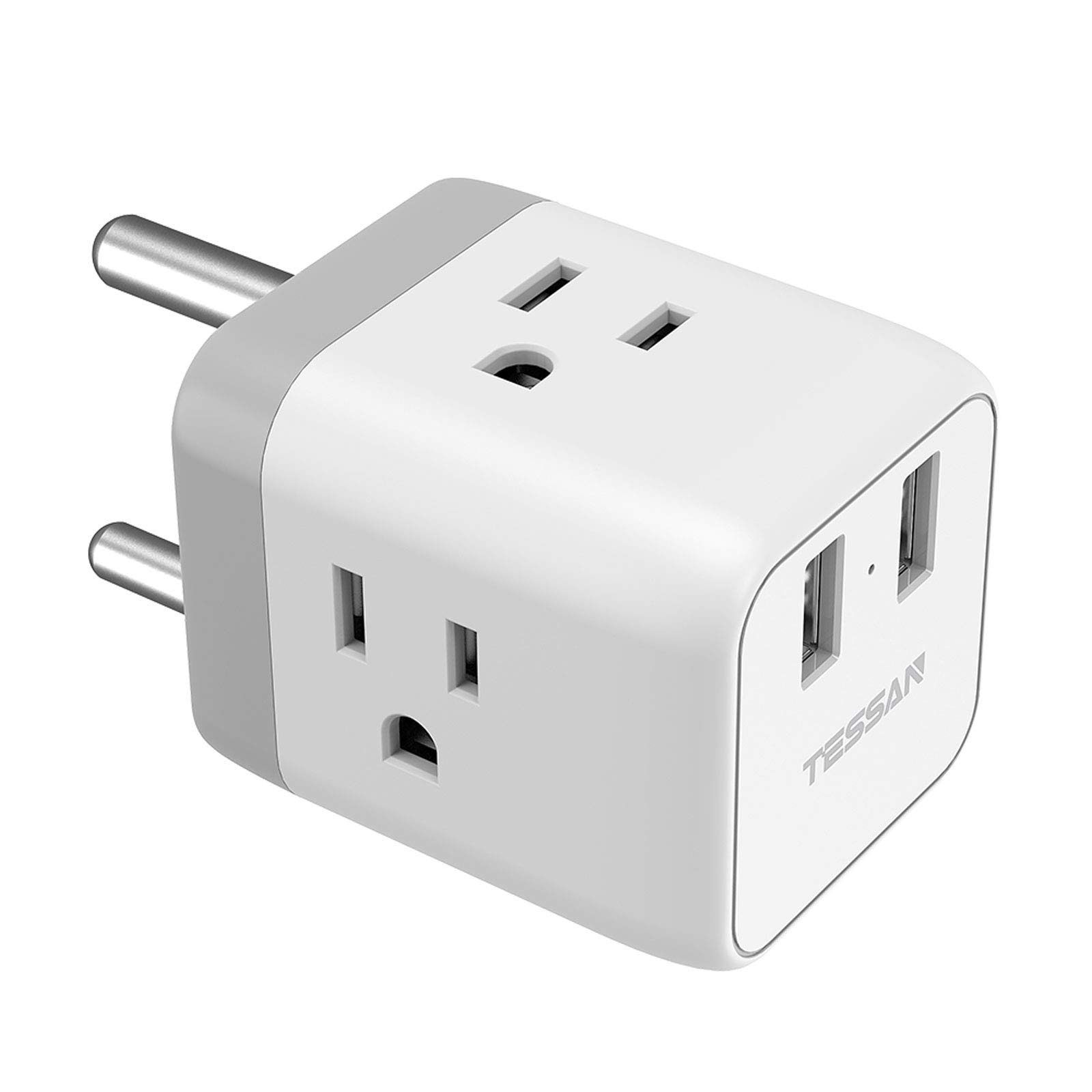TESSAN South Africa Power Adapter, Type M Travel Adapter Plug with 3 US Outlets and 2 USB Ports, US to South Africa Plug Adapter Botswana - Safe Grounded