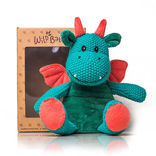 WILD BABY Dragon Weighted Stuffed Animals - Microwavable Animals with Lavender, 10 inch Heatable Plush for Kids - Soft, Cuddly, Warming Stuffed Animal for Baby - Gift Box Ready