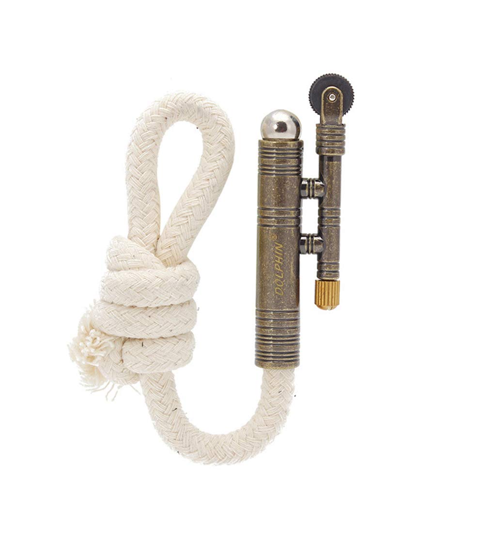 Vintage Lighter Retro Trench Rattlesnake Rope Velvet Metal Lighter Fire Starter Camping Outdoors,No need for Kerosene/gas,#3