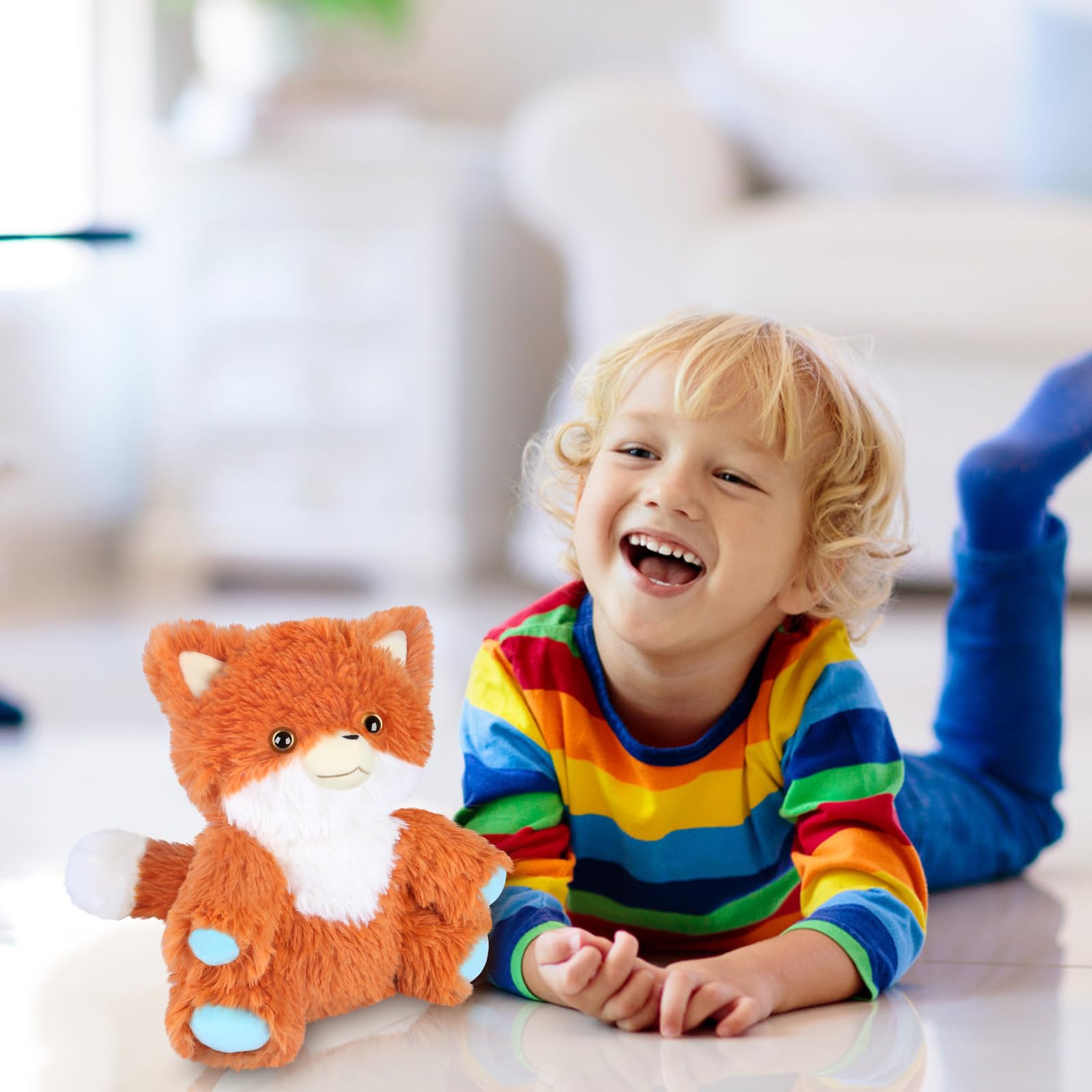 SuzziPals Microwavable Stuffed Animals Fox Plushies, Stuffed Fox Heating Pads, Anxiety & Stress Relief, Warming Cuddly Companion Fox Stuffed Animal, Fox Toys Gifts for Kids Adults