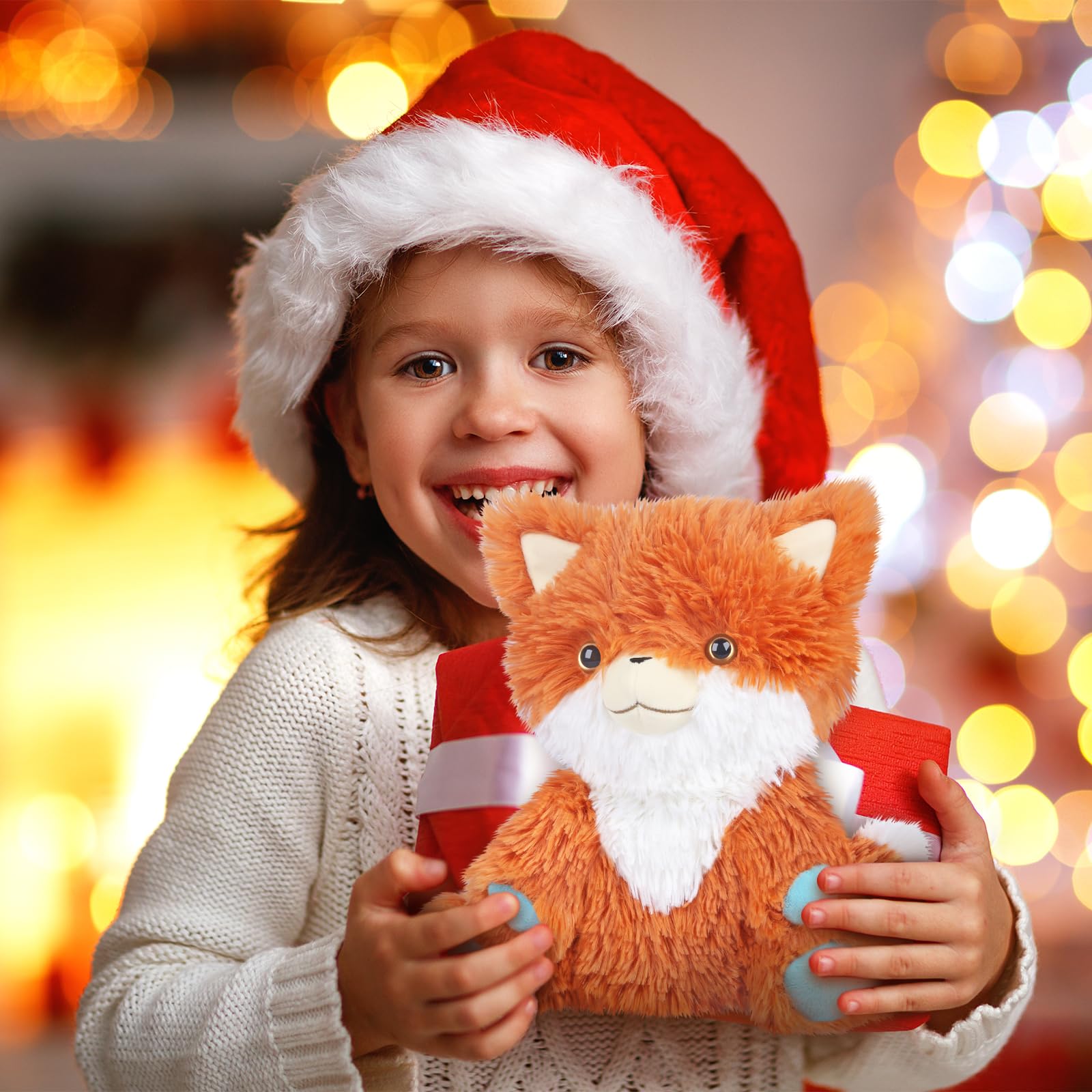 SuzziPals Microwavable Stuffed Animals Fox Plushies, Stuffed Fox Heating Pads, Anxiety & Stress Relief, Warming Cuddly Companion Fox Stuffed Animal, Fox Toys Gifts for Kids Adults