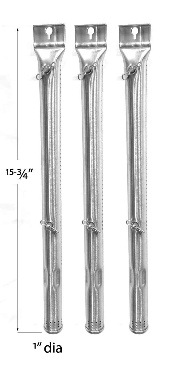 Grill Burner for Select Charbroil Charbroil C-45D, C-46G5CB, 466247512, 466250211, 466250212, 466251413, Kenmore & Thermos Gas Models - 3 Pack