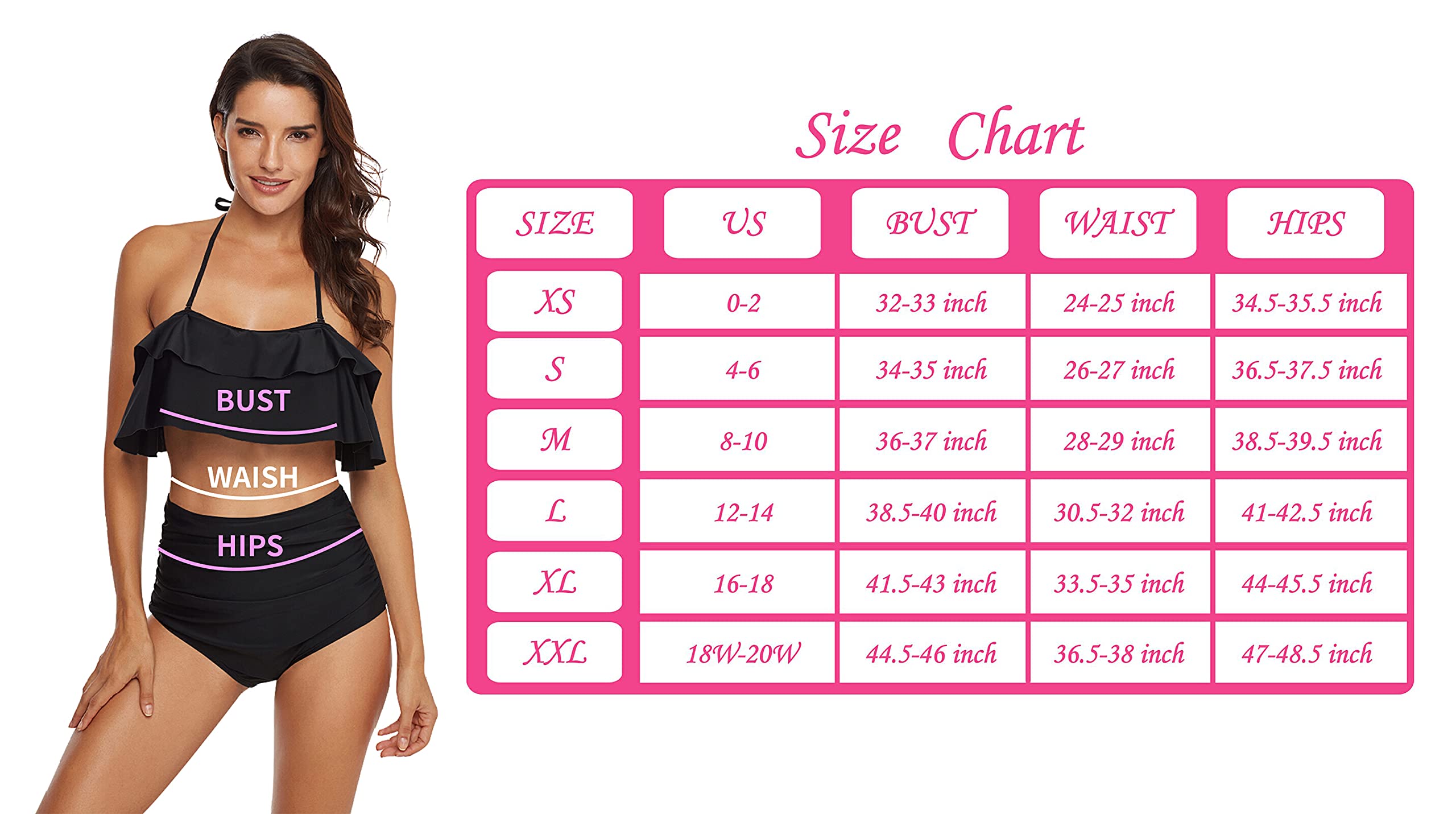 A Seed Women's Swimsuit 2 Piece Bikini Set Bathing Suit High Waist Black White Red Birds Vintage Crane