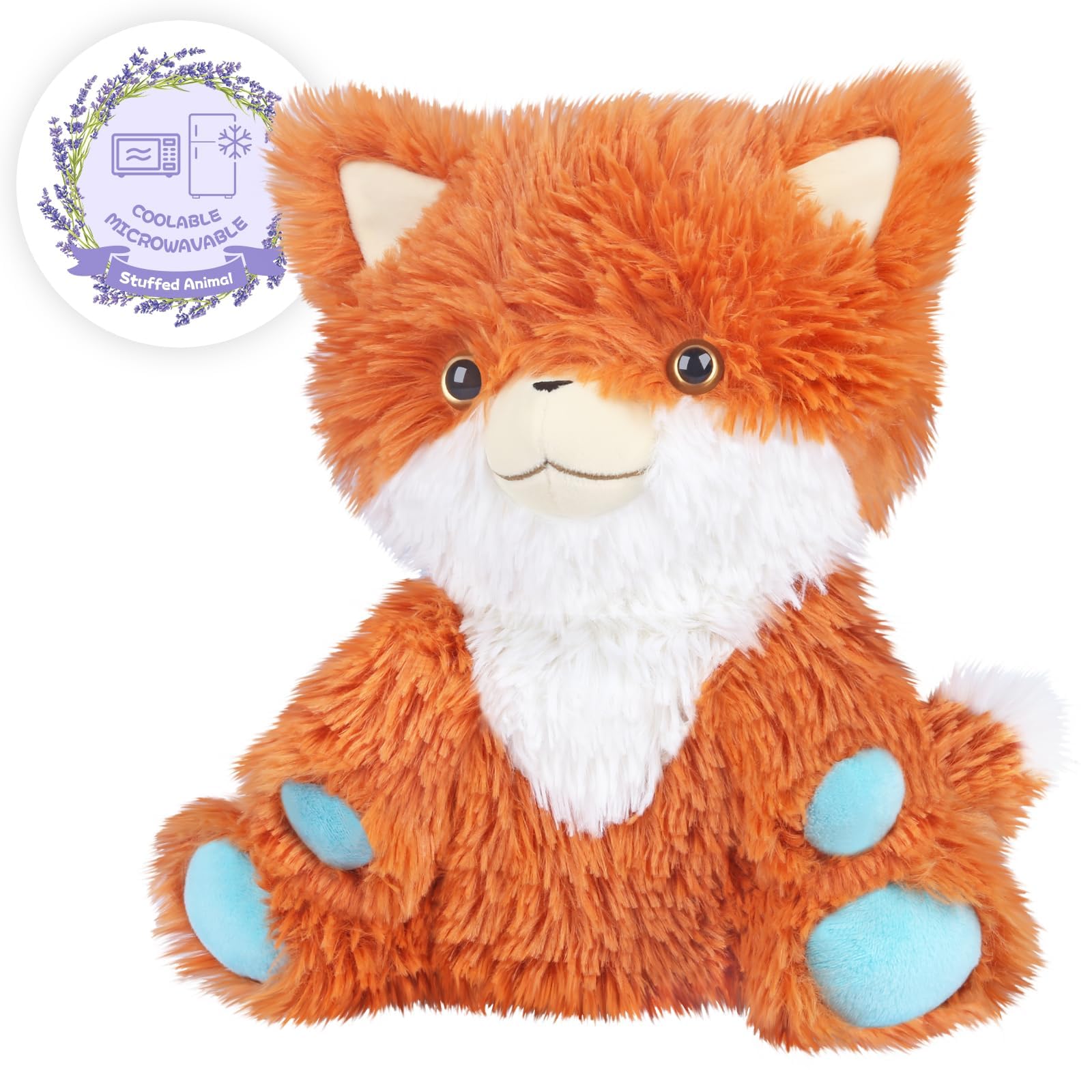 SuzziPals Microwavable Stuffed Animals Fox Plushies, Stuffed Fox Heating Pads, Anxiety & Stress Relief, Warming Cuddly Companion Fox Stuffed Animal, Fox Toys Gifts for Kids Adults