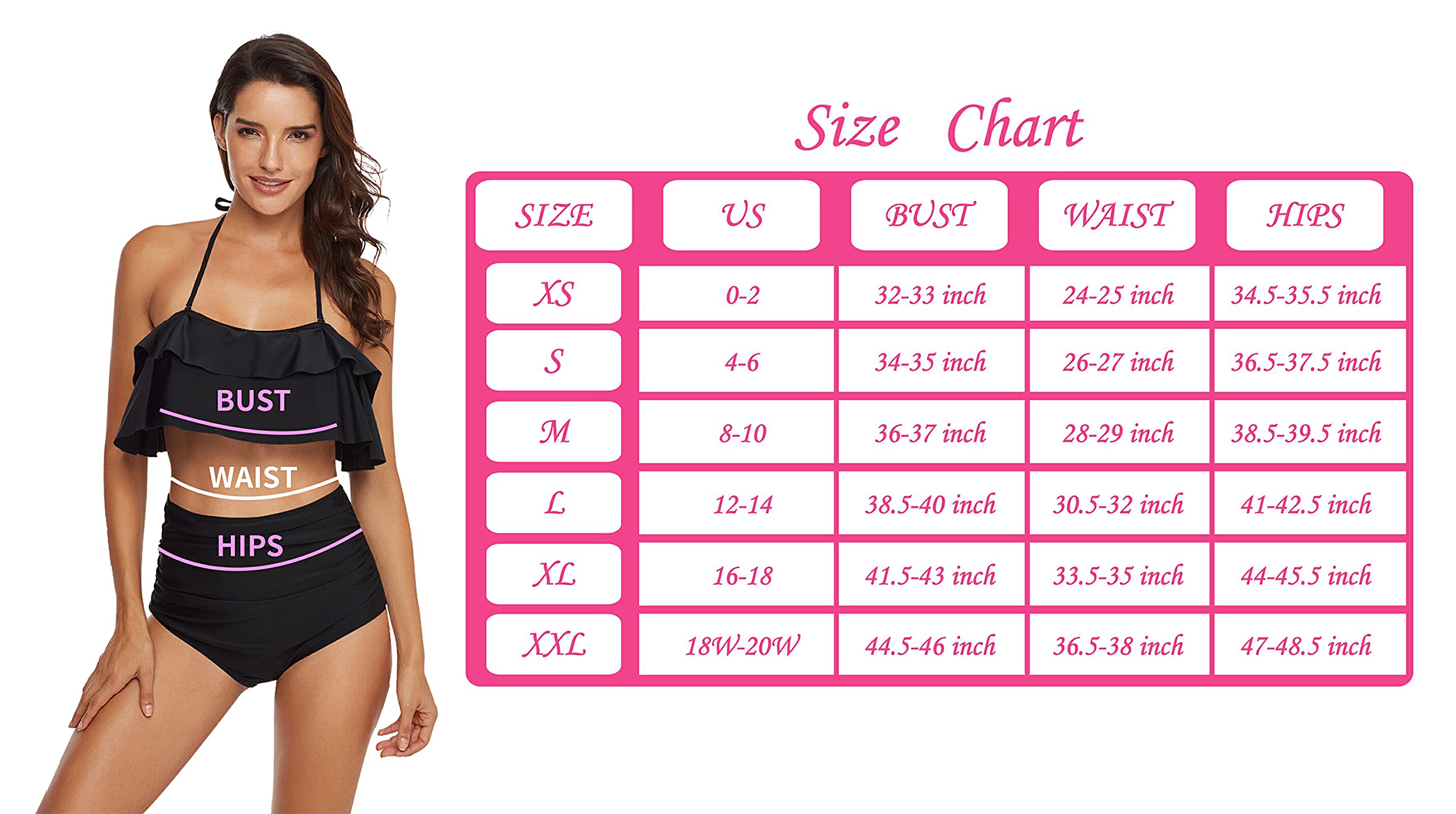 A Seed Women's Swimsuit 2 Piece Bikini Set Bathing Suit High Waist Black White Red Birds Vintage Crane
