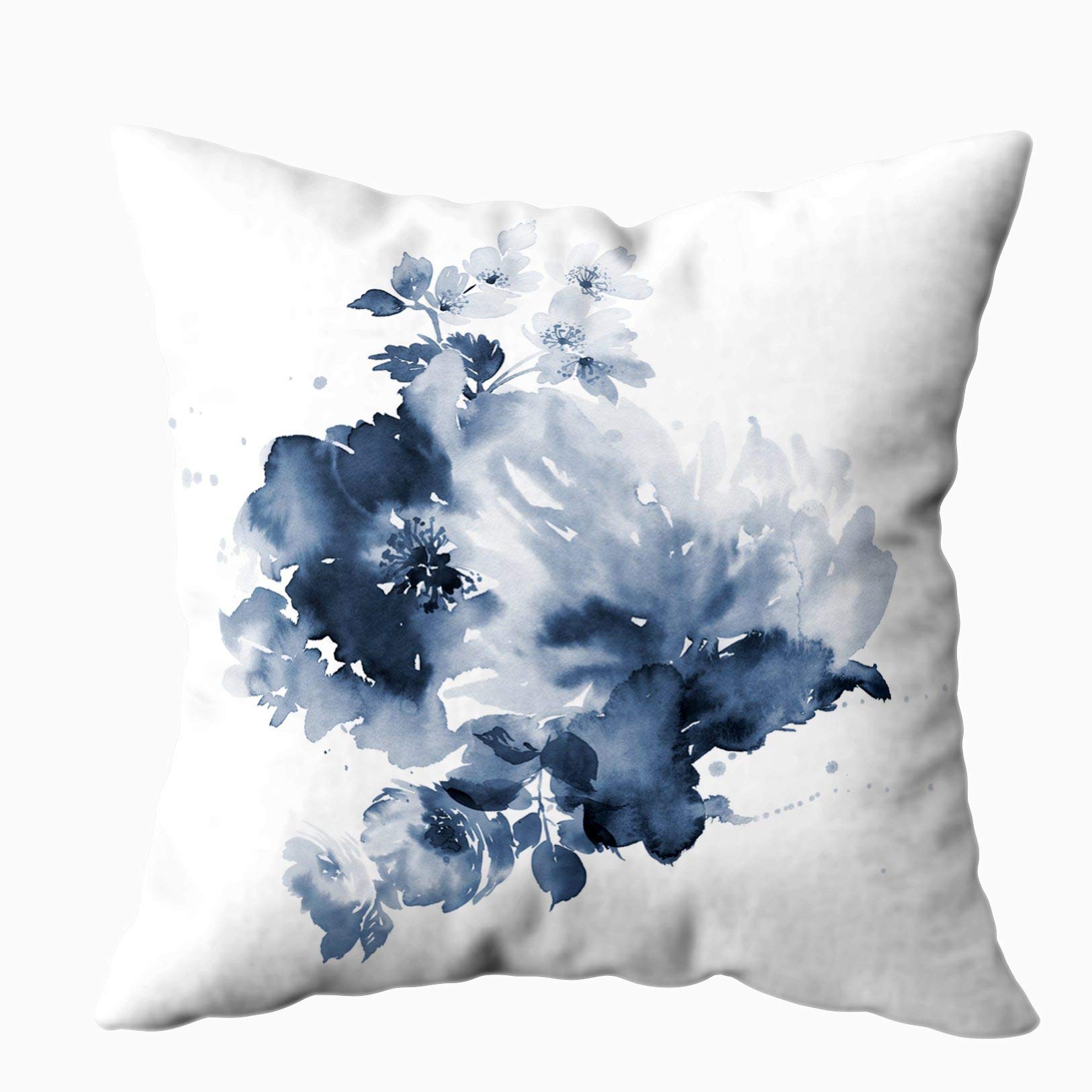 HerysTa Fun Pillow Cases, 18X18 Pillow Case Pack of 2 Invisible Zipper Cushion Cases Halloween Bouquet Spring Delicate Watercolor Wedding Greeting Card Zippable Pillow Case