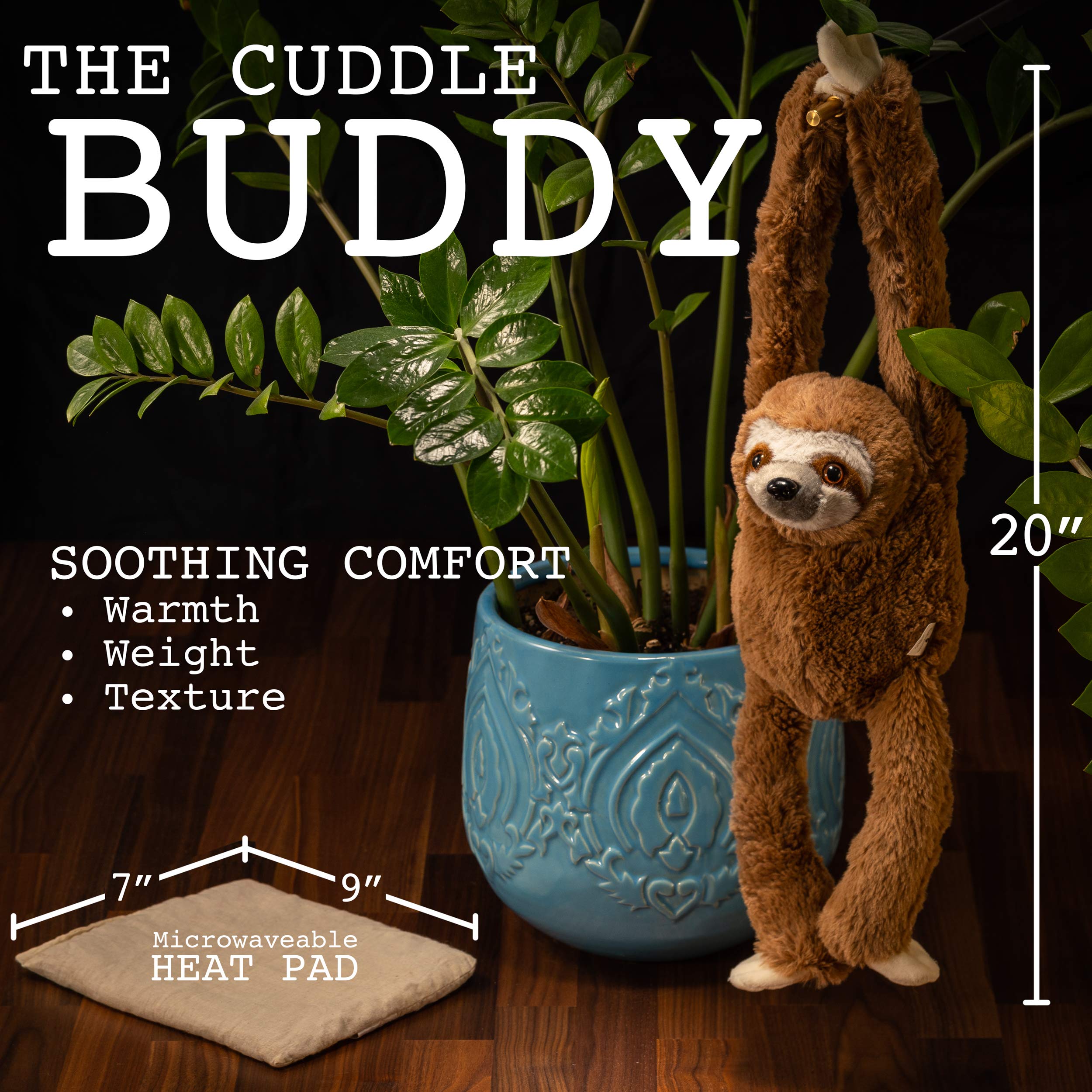 Lulumaia Sloth Heating Pad Stuffed Animal Microwavable Heating Pads for Menstrual Cramps Long-Lasting and Reusable Plush Microwavable Animal for Soothing Comfort During Periods Cramps (Cuddly Sloth)
