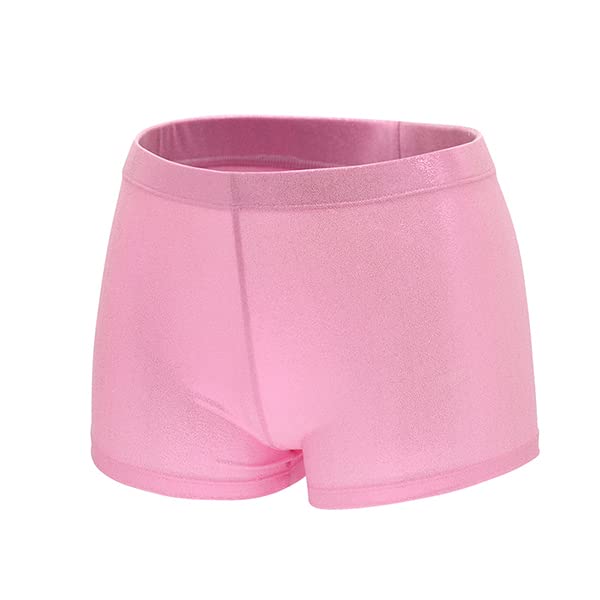 ZIZI Little Big Girls Sparkle Dance Tumbling Basketball Gymnastics Pink Short,120CM(6X-7Years)