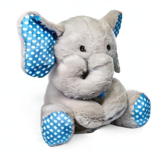 Lil Snuggers Warm and Snuggly, Lavender Scented Stuffed Animal, Elephant Male with Blue Accents
