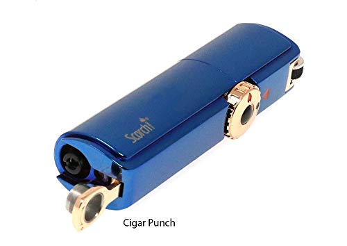 Scorch Torch Skyline Triple Jet Flame Torch Cigarette Cigar Lighter with Cigar Punch Cutter Tool (Blue)
