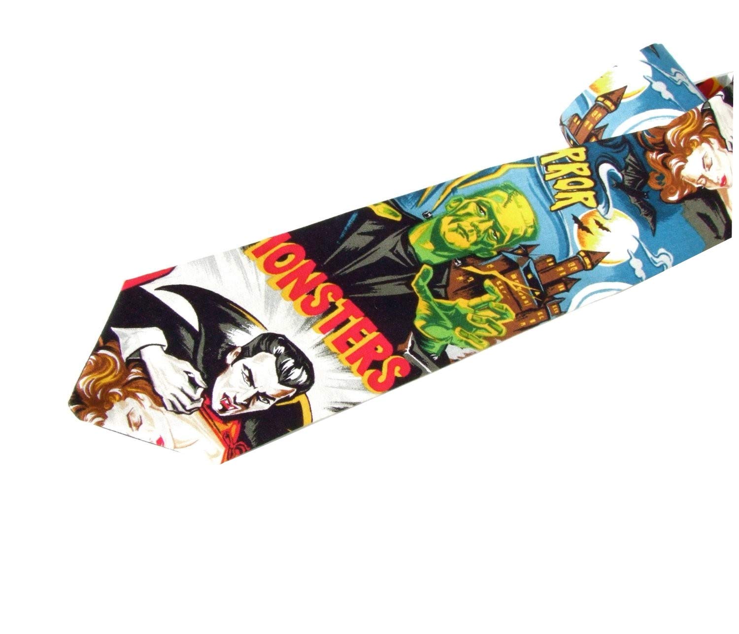 Hemet Hollywood Monster Vintage Horror Movie Pinup Frankenstein Mummy Neck Tie