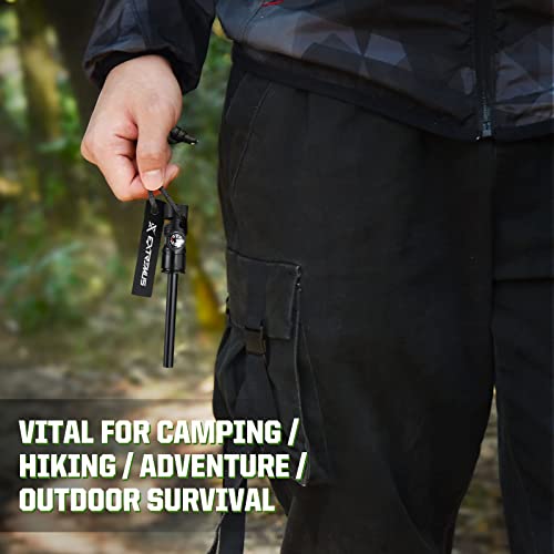Extremus 6-in-1 Magnesium Fire Starter, High Temp Ferro Rod, Survival Kits with Camping Fire Starter and Survival Lighter for Hiking, Hunting, Backpacking, Outdoor Fire Striker