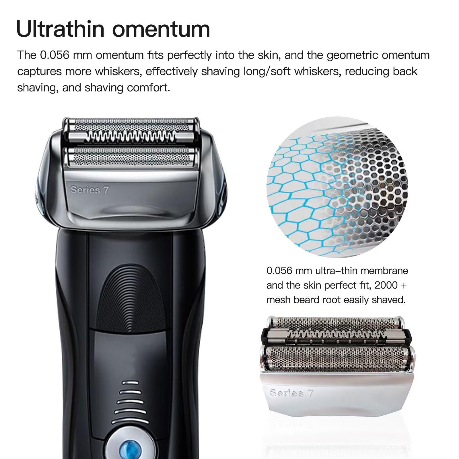 Upgraded 70S Silver Series 7 Electric Shaver Replacement Heads w/Sealed Packaging for Br-aun Pulsonic Series 7 :7840s 7865cc 7898cc 7842s 7850cc 7855cc 7865cc 7880cc 7867cc