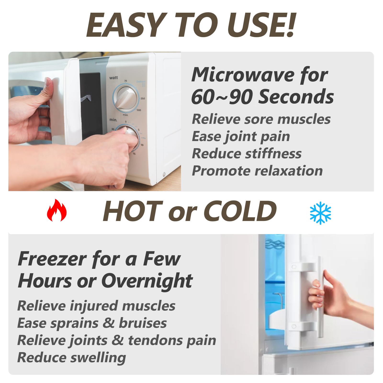 RelaxCoo Heating pad Microwavable with Washable Cover 6 * 12" Microwave Moist Heat Pad for Neck Shoulder, Cramps, Back Pain Relief, Warm Compress Rice Bean Bag Hot Pack for Muscles, Joints, Lavender