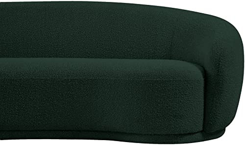Meridian Furniture 693Green-S Hyde Collection Modern | Contemporary Boucle Fabric Upholstered Sofa, Green, 89.5" W x 38" D x 27.5" H