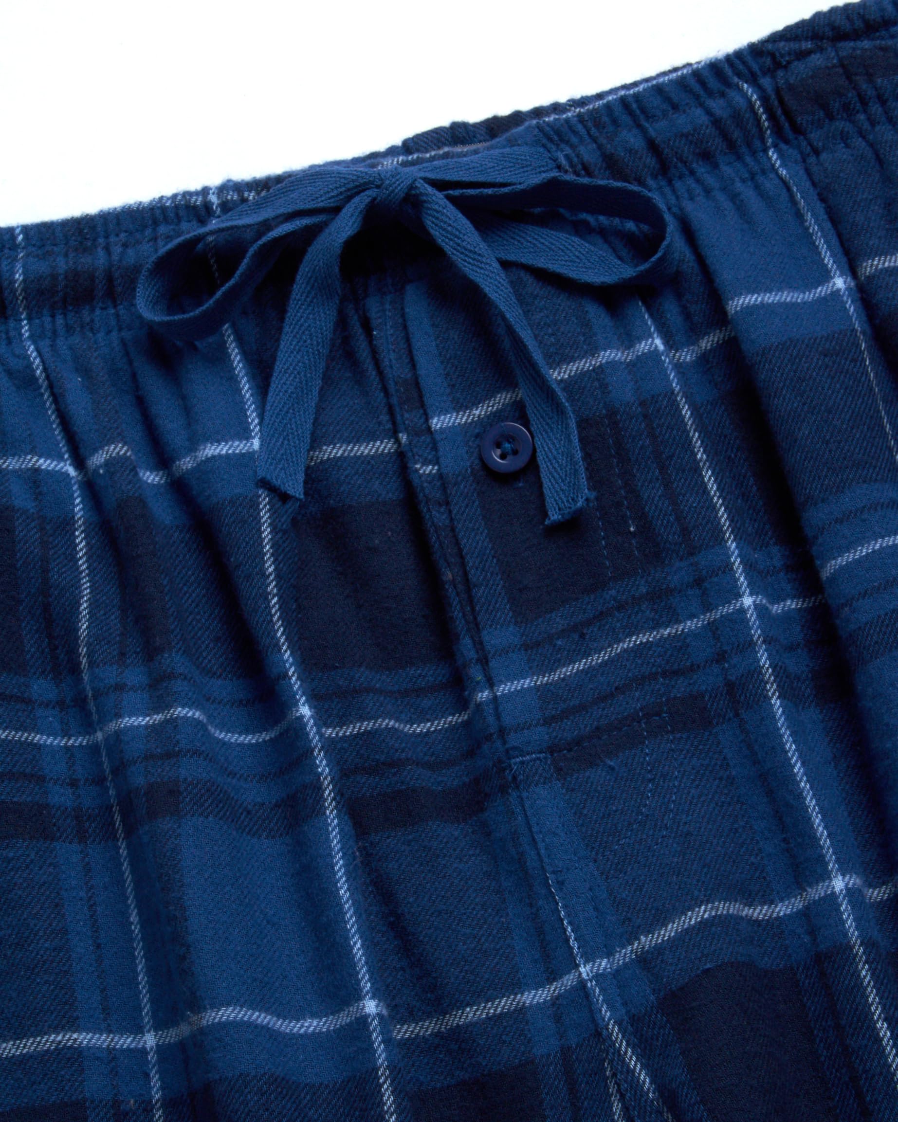 Vince Camuto Men's Pajama Set - 2 Piece Short Sleeve T-Shirt and Fleece Lounge Pants Pajamas for Men (S-XL), Size Medium, Navy/Denim Plaid
